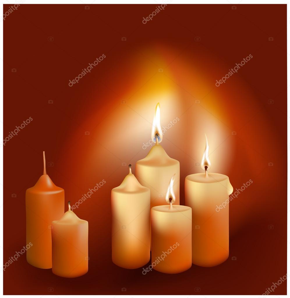 Burning candles — Stock Vector © ivelly #33426809