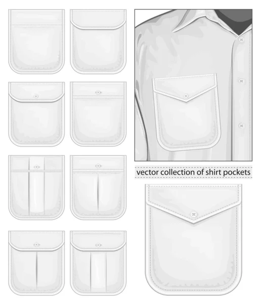 Vector collection of shirt pockets — Stock Vector © ivelly #11522416