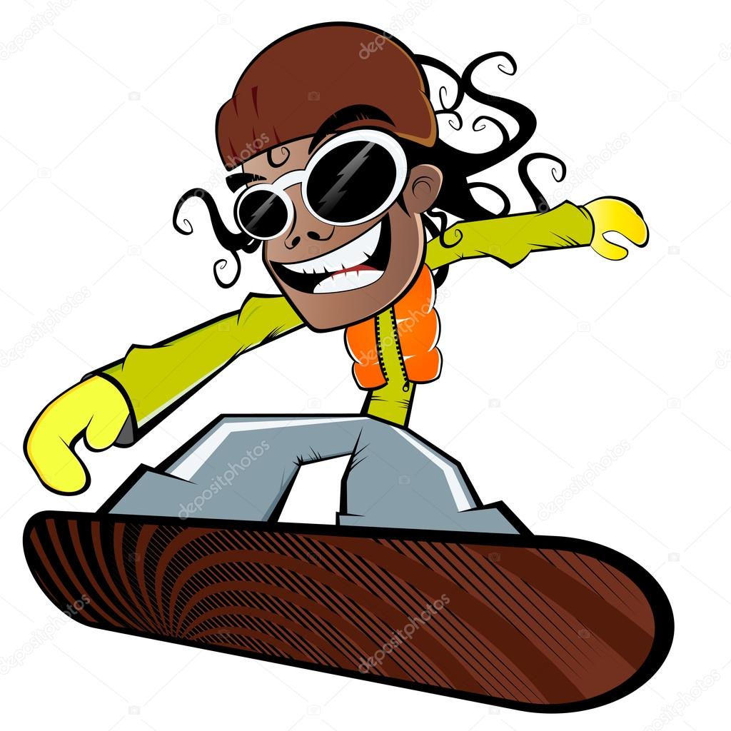 Snowboarding Animated Clipart Happy