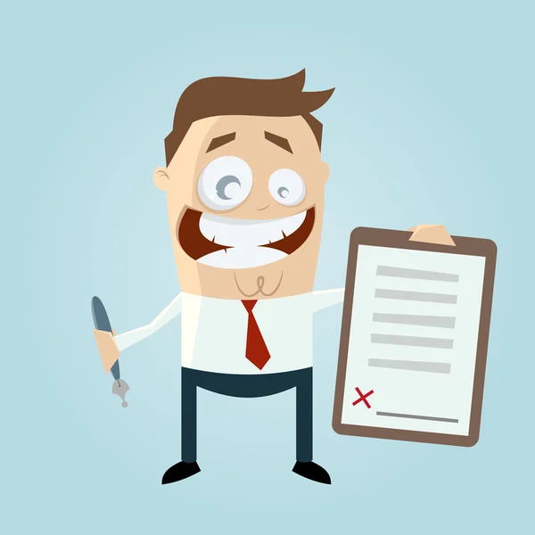 Funny businessman with contract ready for signature Stock Vector Image ... Funny businessman with contract ready for signature Stock Vector Image ...