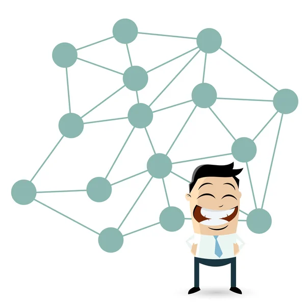 Cartoon man in front of a big network Stock Vector Image by ...