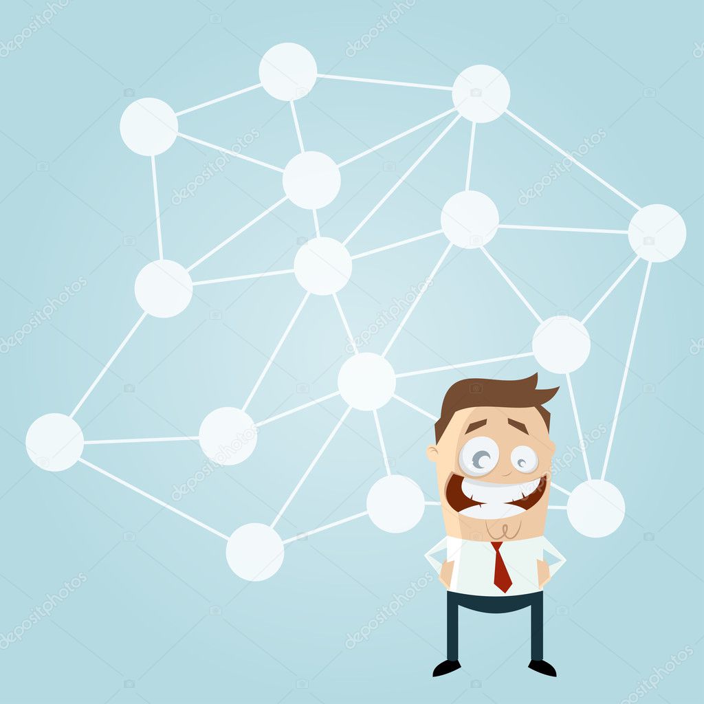Cartoon man in front of a big network Stock Vector Image by ...