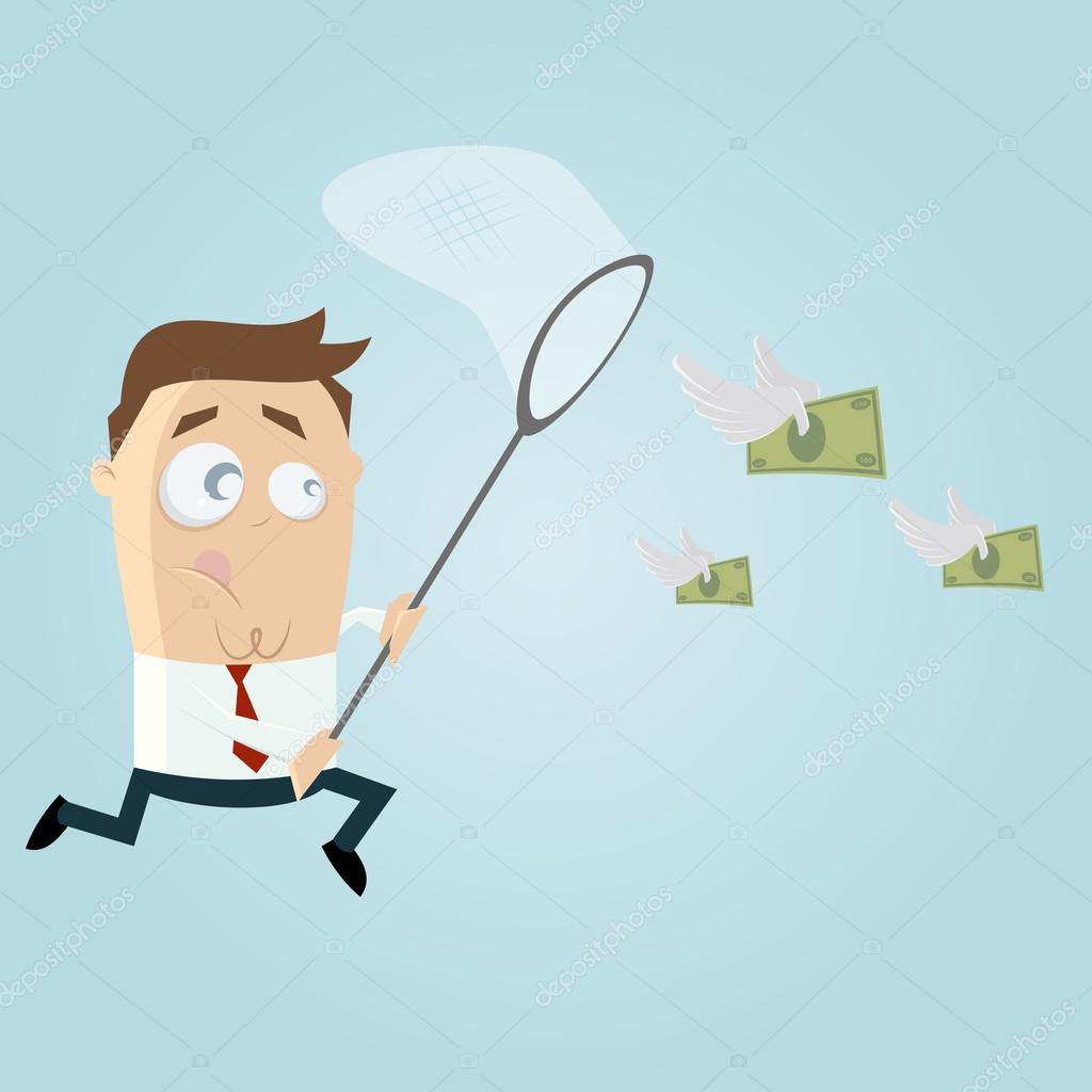 Businessman is trying to catch money — Stock Vector © shockfactor.de ... Businessman is trying to catch money — Stock Vector © shockfactor.de ...