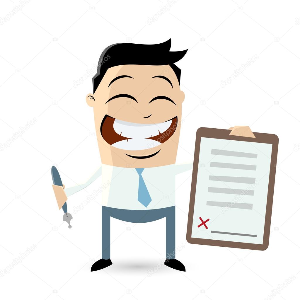 Funny businessman with contract ready for signature Stock Vector Image ... Funny businessman with contract ready for signature Stock Vector Image ...