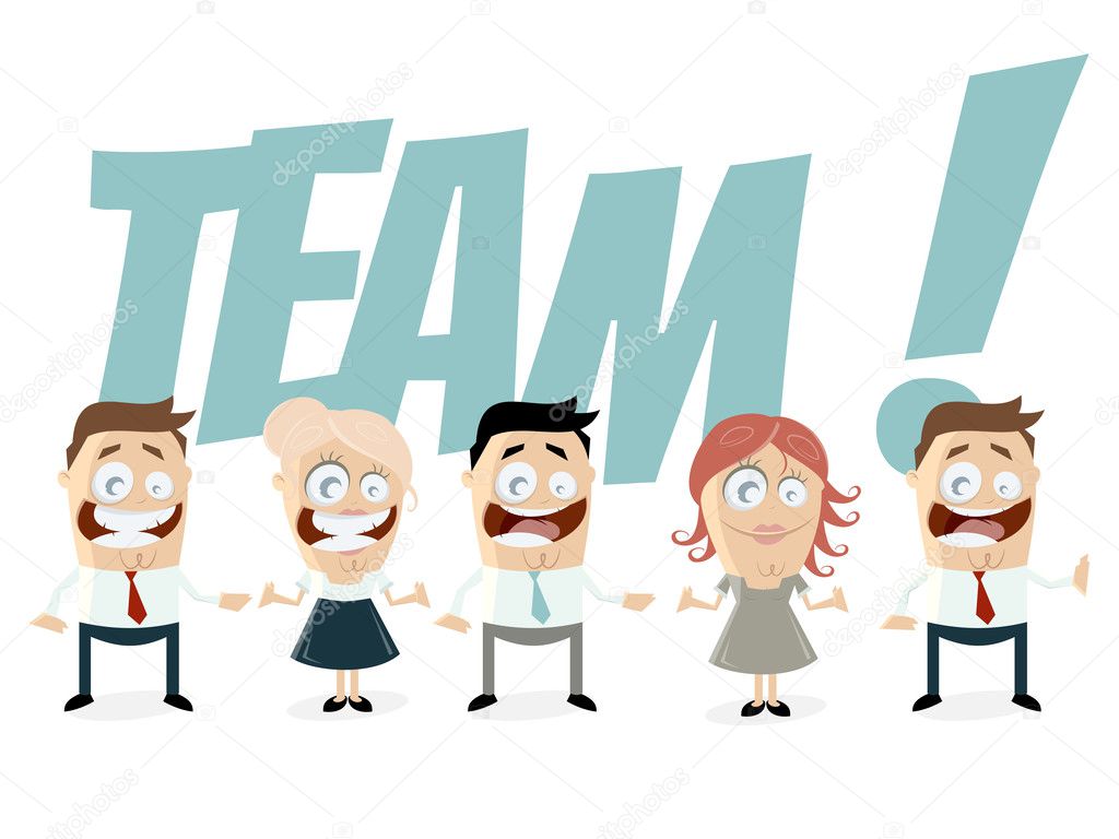 Funny business people are a team — Stock Vector © shockfactor.de #49997059