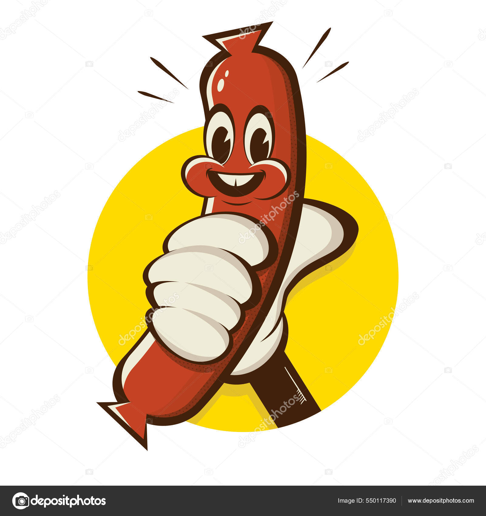 Cartoon Hand Hält Eine Lustige Wurst Stock-Vektorbild von ©shockfactor ...