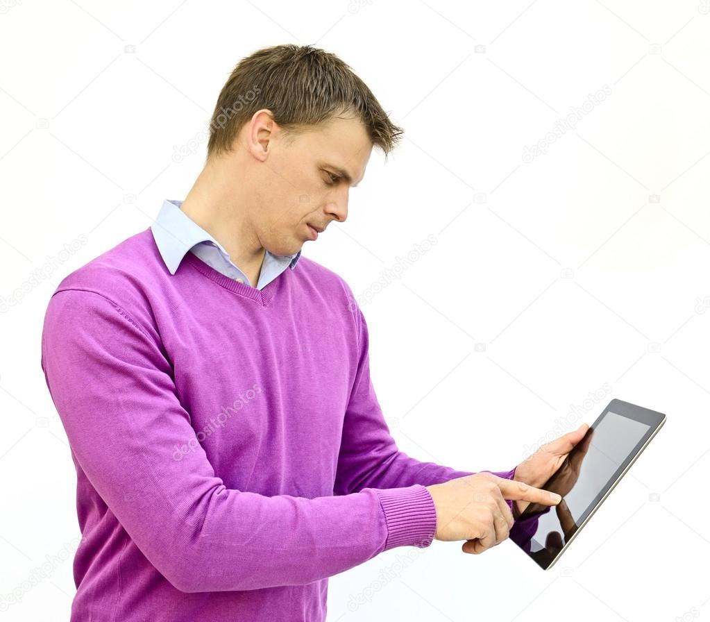 Man holding iPad — Stock Photo © Mactrunk #22181121