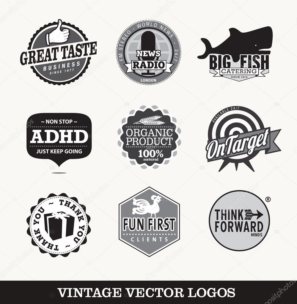 Old retro logo's vector Stock Vector by ©Mactrunk 34514907