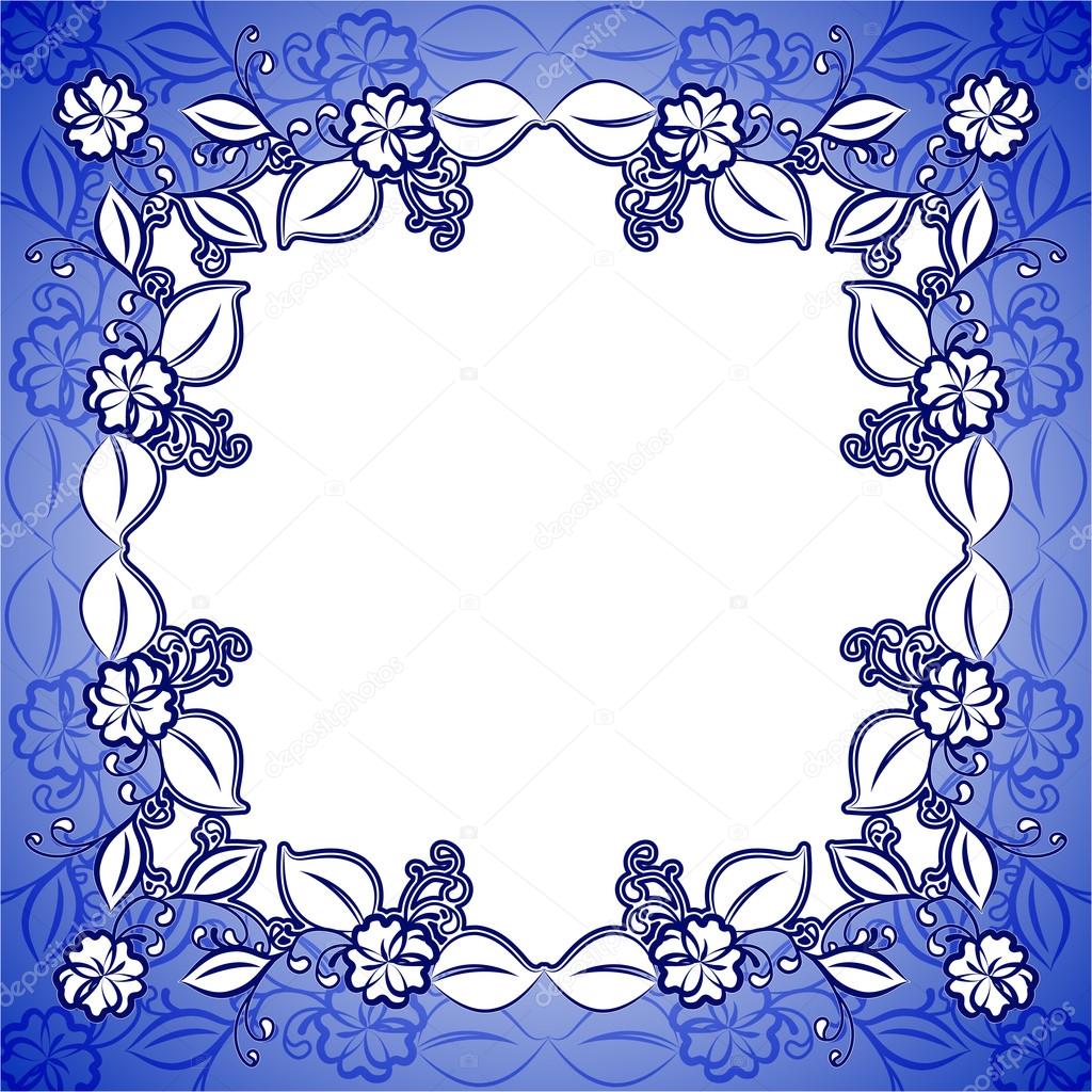 Blue floral frame Stock Vector Image by ©Iricat #48214725