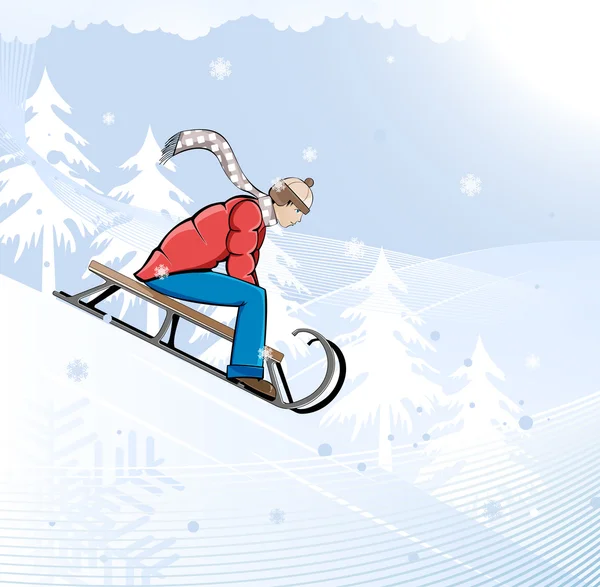 Bambino con slitta Vector Art Stock Images | Depositphotos