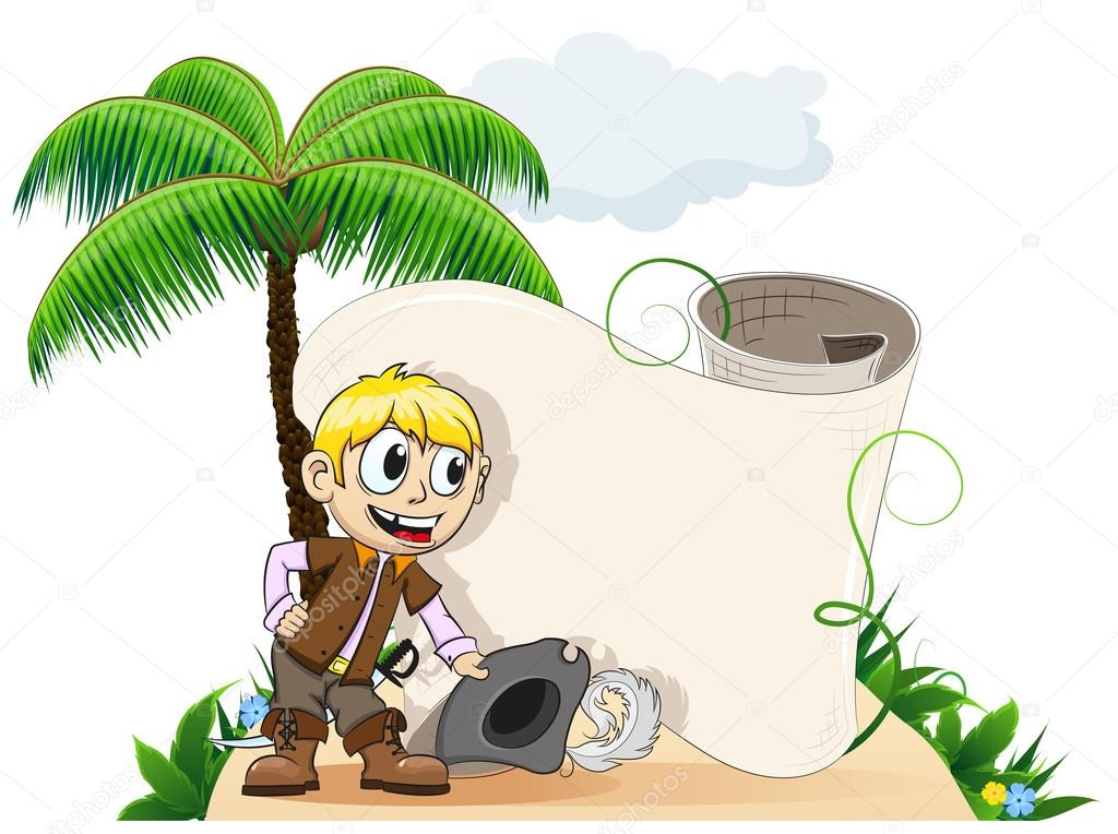 Pirate on a desert island Stock Vector Image by ©stekloduv #29318355