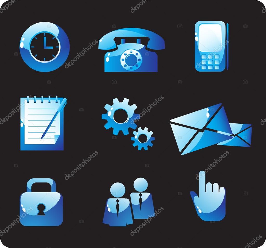 Set of aqua control buttons Stock Vector Image by ©stekloduv #29318903