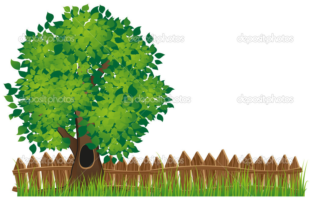 Fence and tree Stock Vector Image by ©stekloduv #47611959
