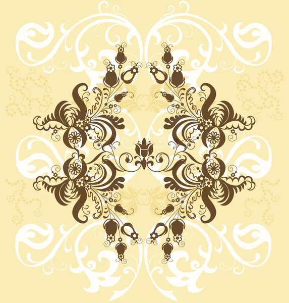 Decorative shape with floral elements - Stock Image - Everypixel