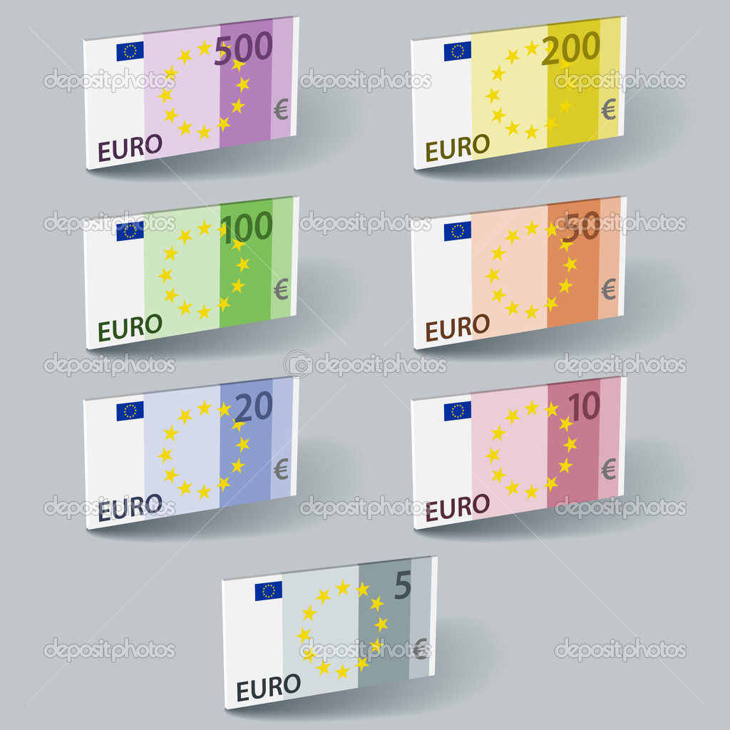 Euro paper bill banknotes with shadows — Stock Vector © happyroman ...