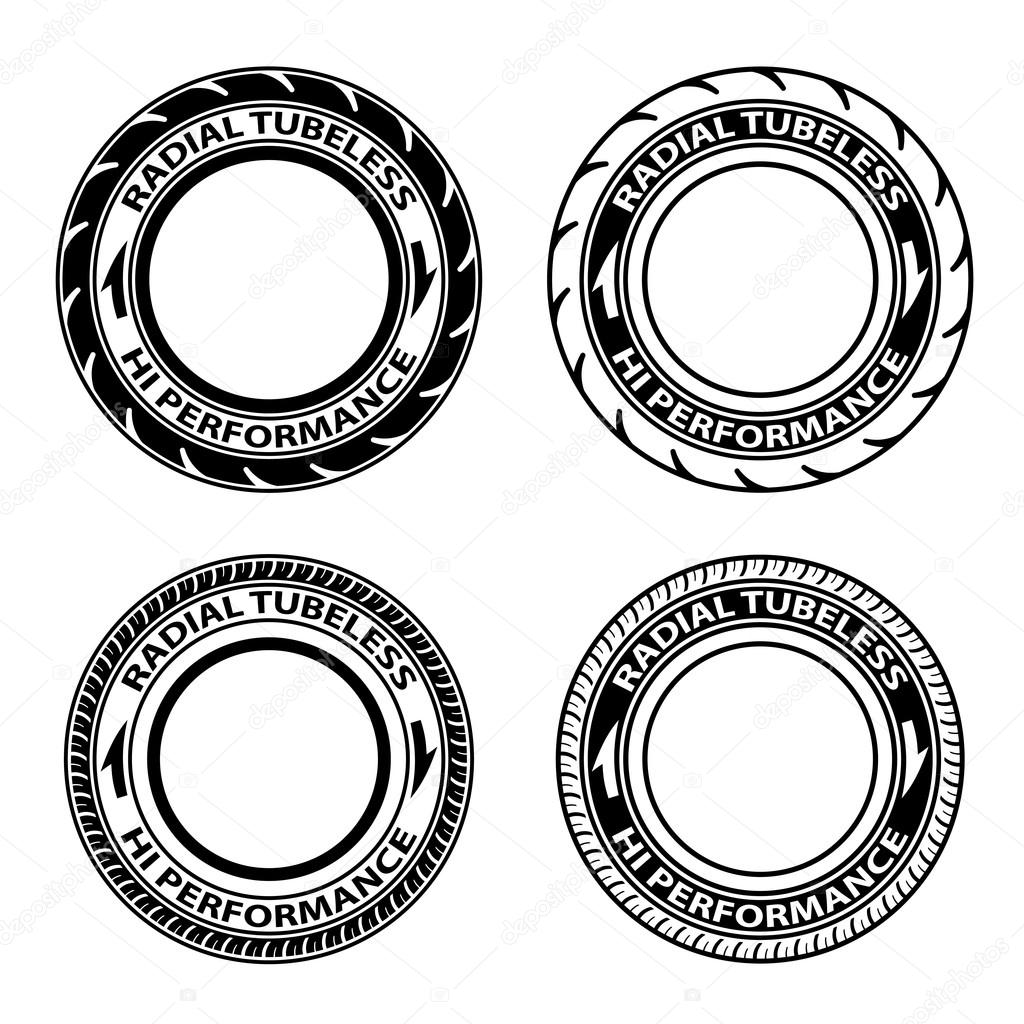 Radial tubeless tyre symbols — Stock Vector © happyroman #28722663