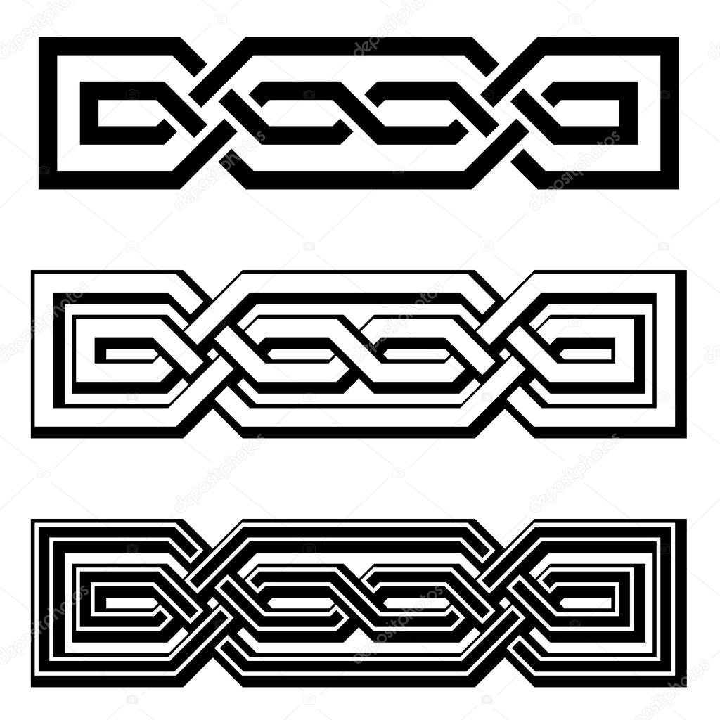 3d endless celtic knots black white — Stock Vector © happyroman #31478609