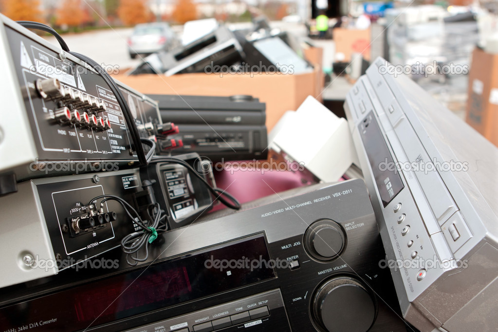 Old Stereos And Electronics Pile Up At Recycling Event – Stock ...