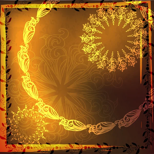 Ethnic background, gold vector frame. Stock Vector Image by ©AlenaPohu ...