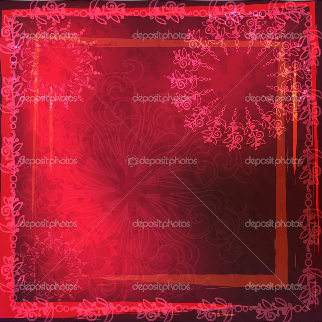 Ethnic background, red vector frame. Stock Vector Image by ©AlenaPohu ...