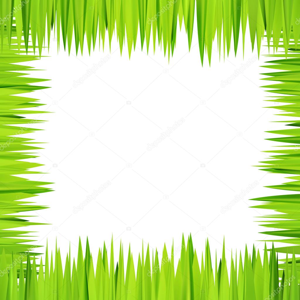 Green background, frame with realistic herbs Stock Vector Image by ...