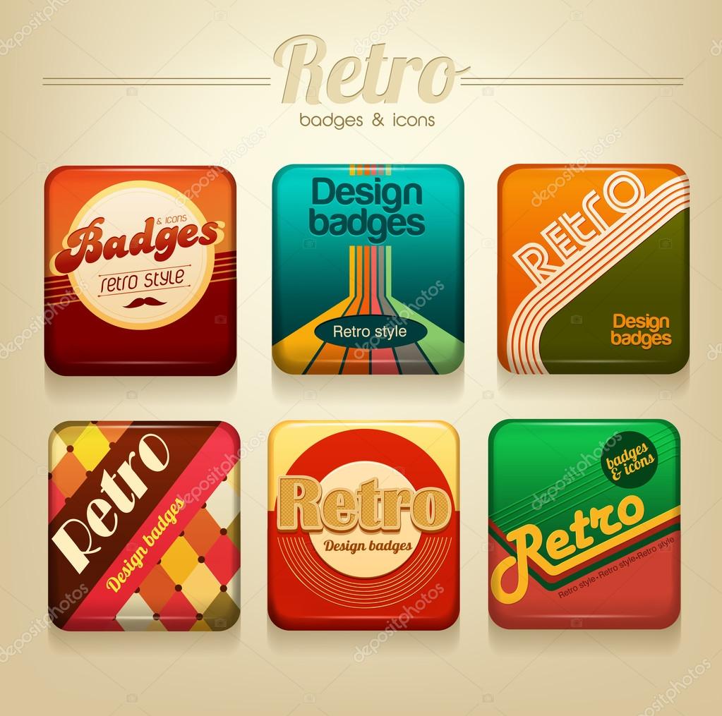 Vector retro badges set Stock Vector Image by ©best_works #38989223