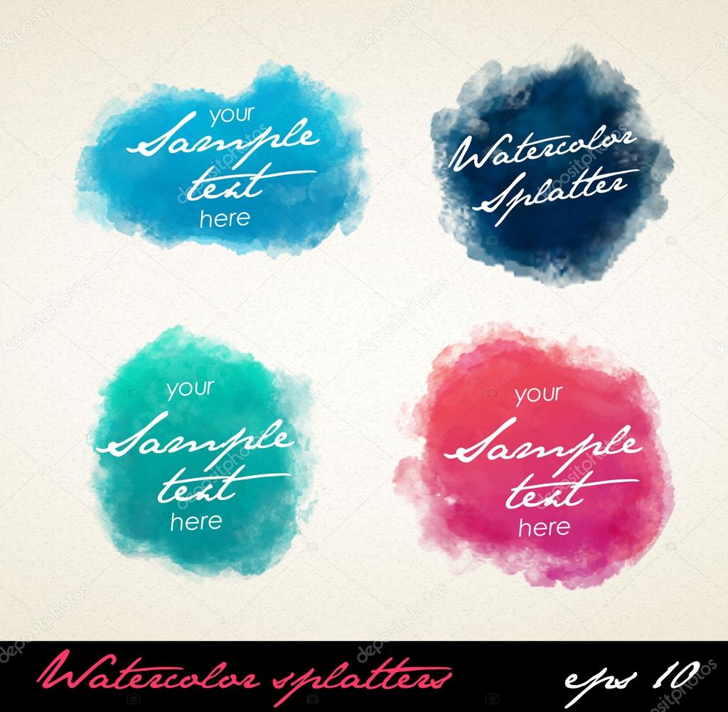 Watercolor splatters. — Stock Vector © best_works #38989937