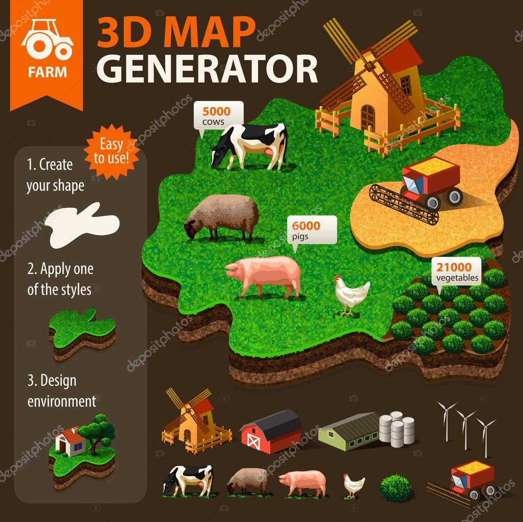 Agriculture infographic elements — Stock Vector © best_works #38990351