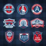 College and University badges 2 colored Stock Vector Image by ...