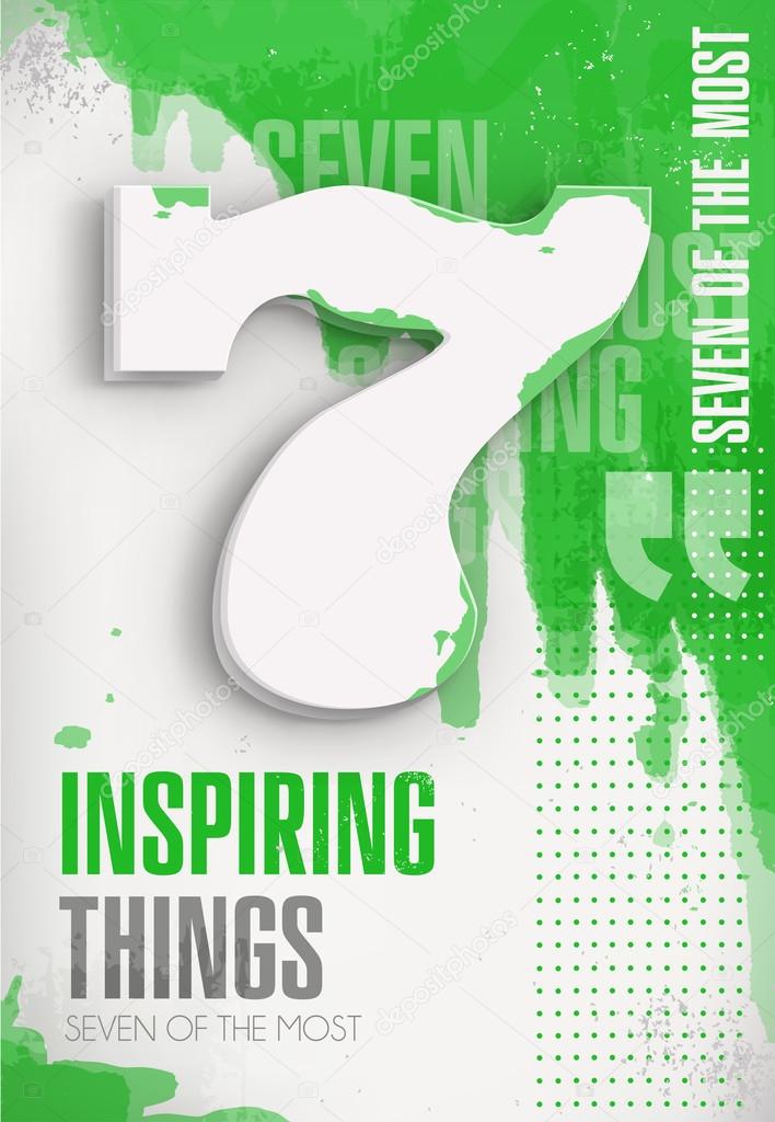 Numerical themed abstract poster. Seven Stock Vector by ©best_works ...
