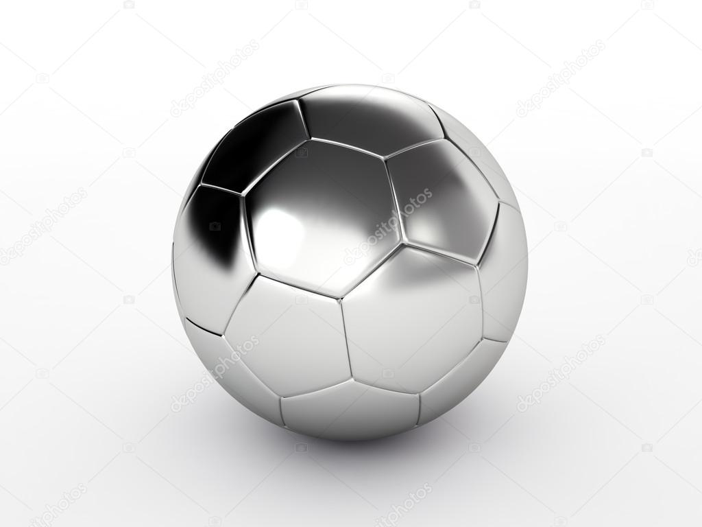 Silver soccer ball isolated on white background — Stock Photo © stas ...