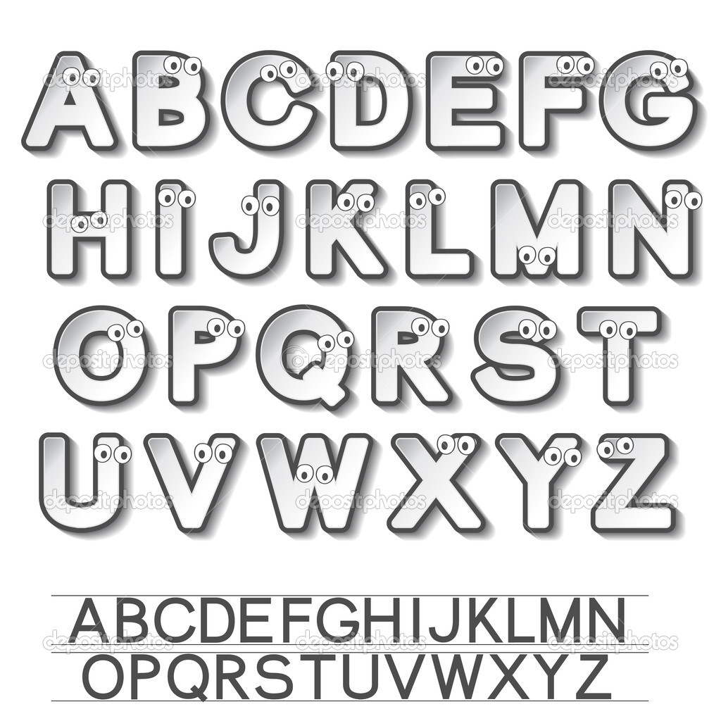 Vector paper font alphabet with eyes Stock Vector Image by ©Rena_Design ...