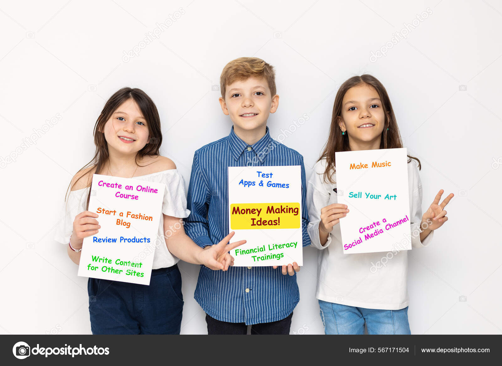 Little Social Media Influencers Teaching Kids How Make Money Stock ...