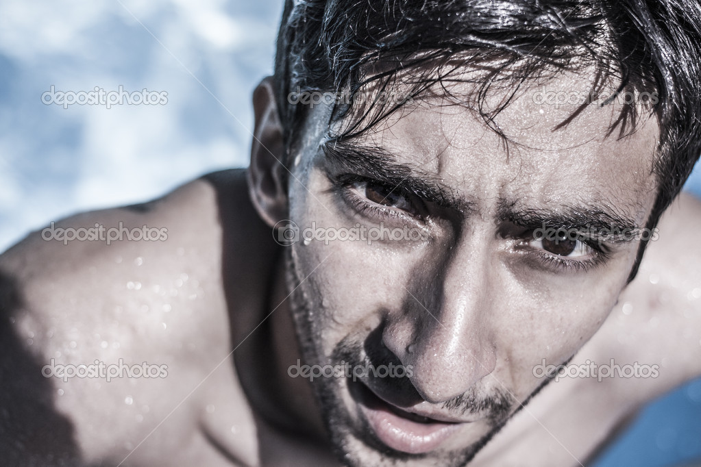 Male Model with intense look — Stock Photo © BenjaminSilva #24452291