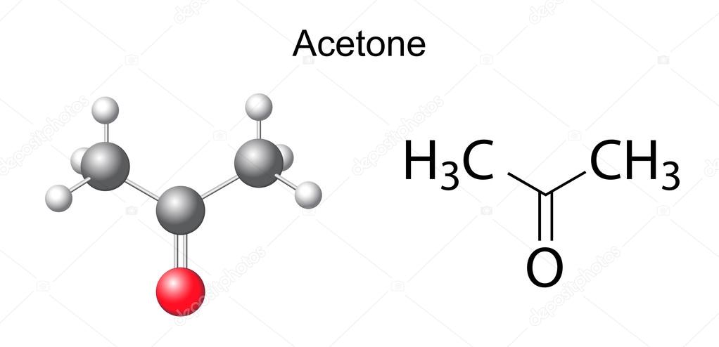 Fórmula estructural química de la molécula de acetona — Vector de stock ...
