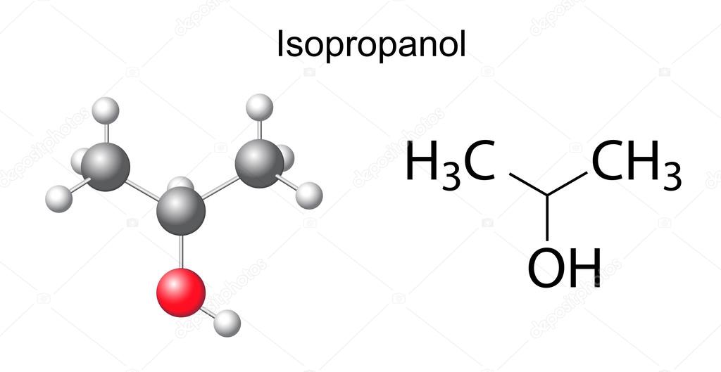 fórmula estrutural da molécula de isopropanol — Vetor de Stock ...