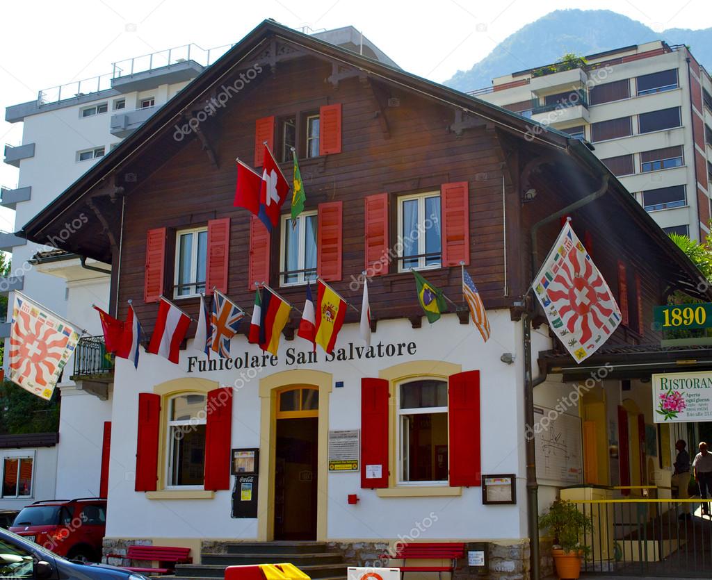 Building of the Funicular of Lugano, Switzerland – Stock Editorial ...