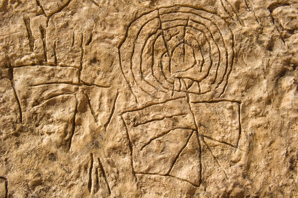 Roman writing on the Rocks of Tmna Valley in Israel — Stock Photo ...