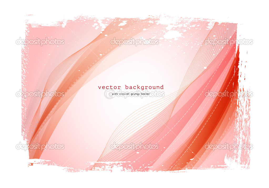 Pink vector smooth modern wavy background with grungy border Stock ...