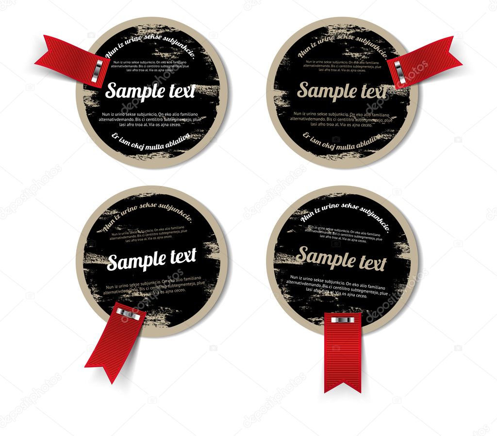 Un conjunto de placas de estilo militar vintage vector negro redondo ...