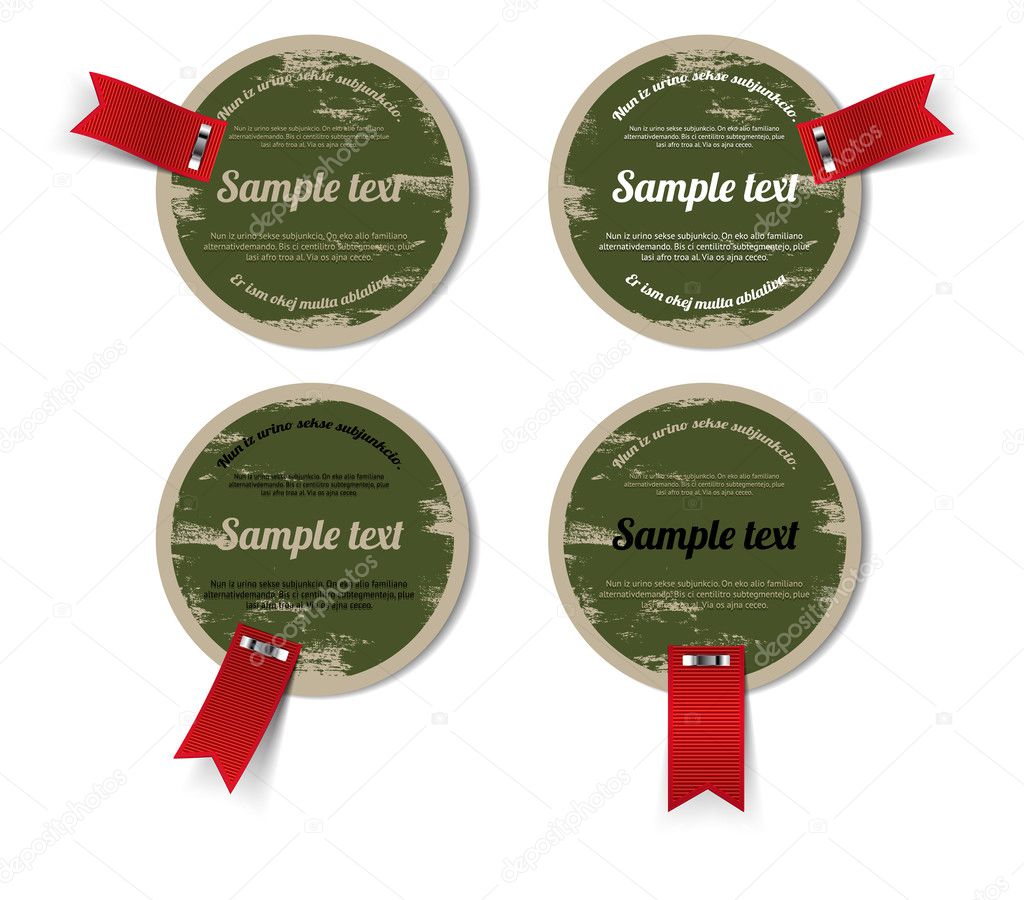 A set of round green vector vintage military style badges Stock Vector ...