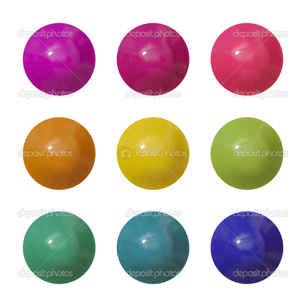 A set of round glossy plastic buttons ⬇ Stock Photo, Image by ...