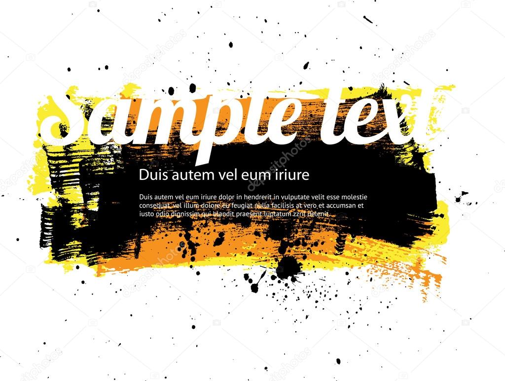 Yellow vector painted grungy banner - badge - background Stock Vector ...