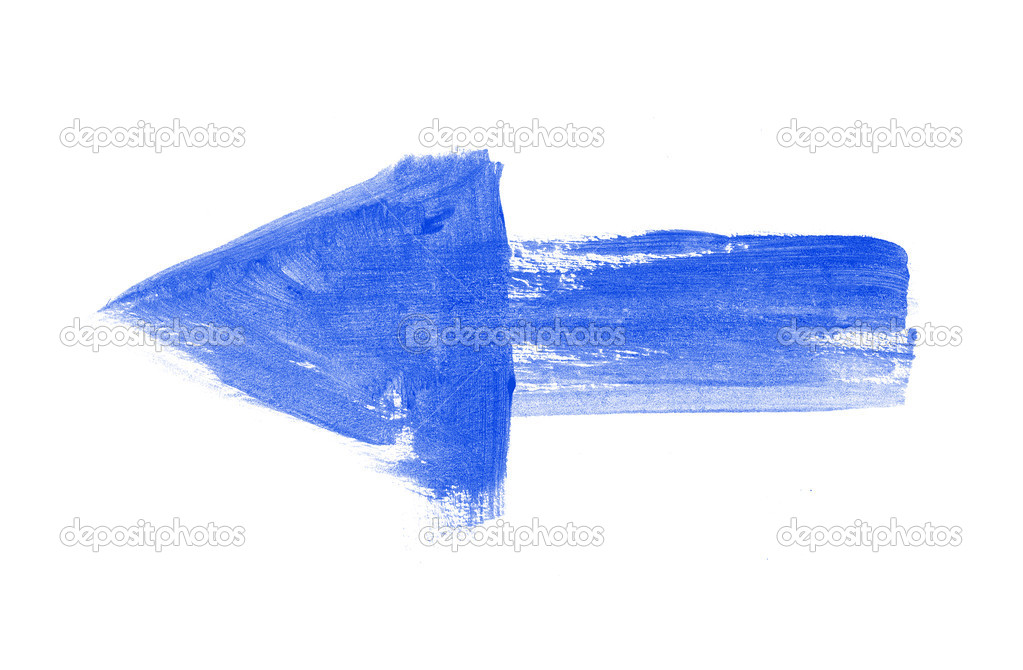Blue hand painted brush stroke arrow Stock Photo by ©foxiedelmar 34445391