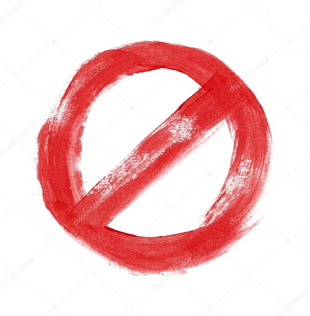 Warning - problem - prohibited hand-painted icon - sign Stock Photo by ...
