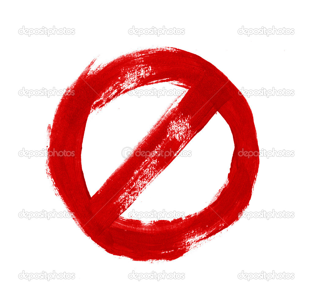 Warning - problem - prohibited hand-painted icon - sign — Stock Photo ...