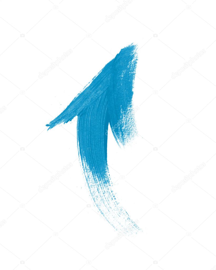 Blue hand painted brush stroke arrow Stock Illustration by ©foxiedelmar ...