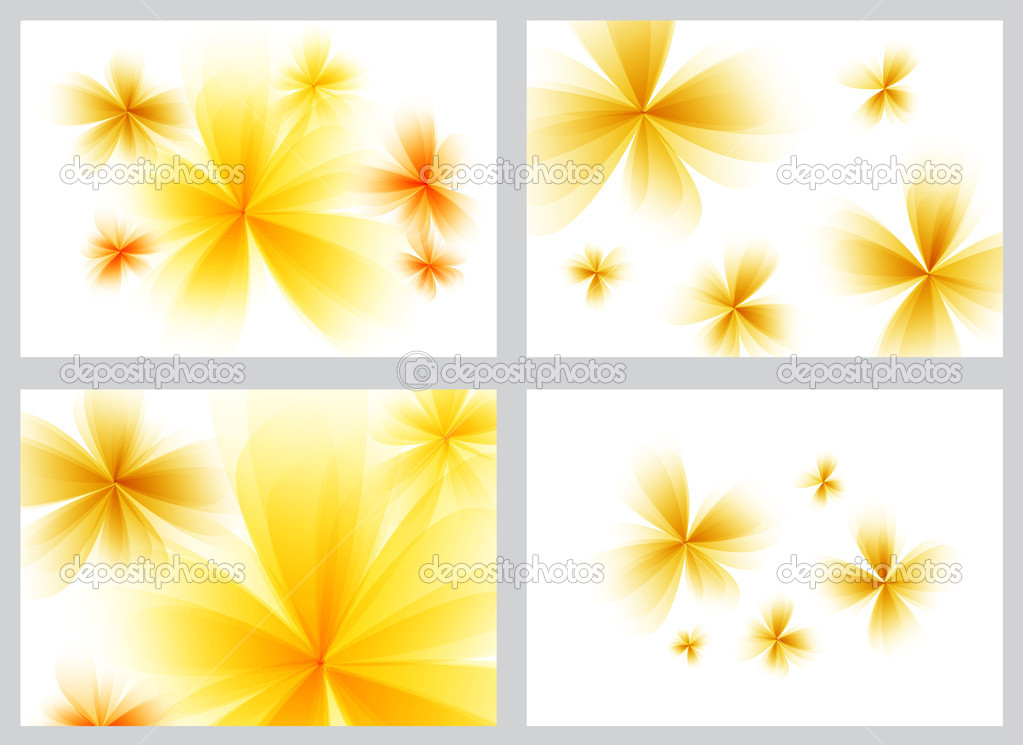 Yellow abstract floral backgrounds set Stock Photo by ©foxiedelmar 34549217