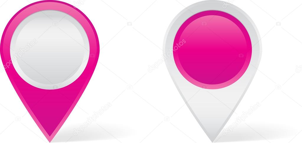 Pink map pins Stock Vector by ©foxiedelmar 34599289