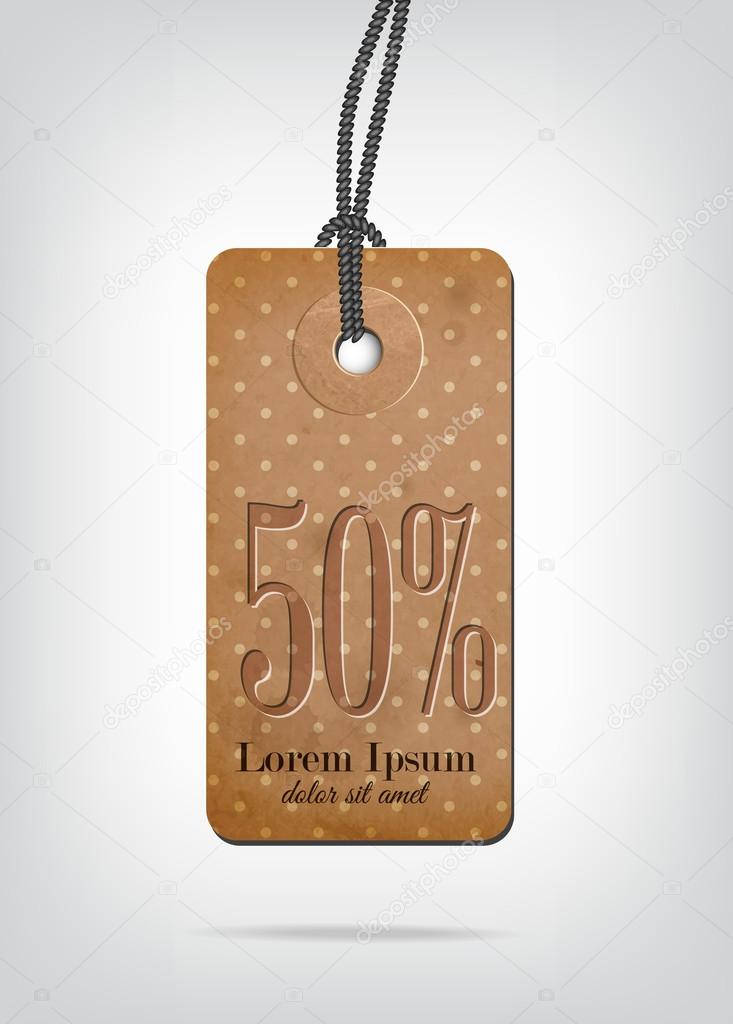 Vector vintage worn used price tag with dotted pattern — Stock Vector ...